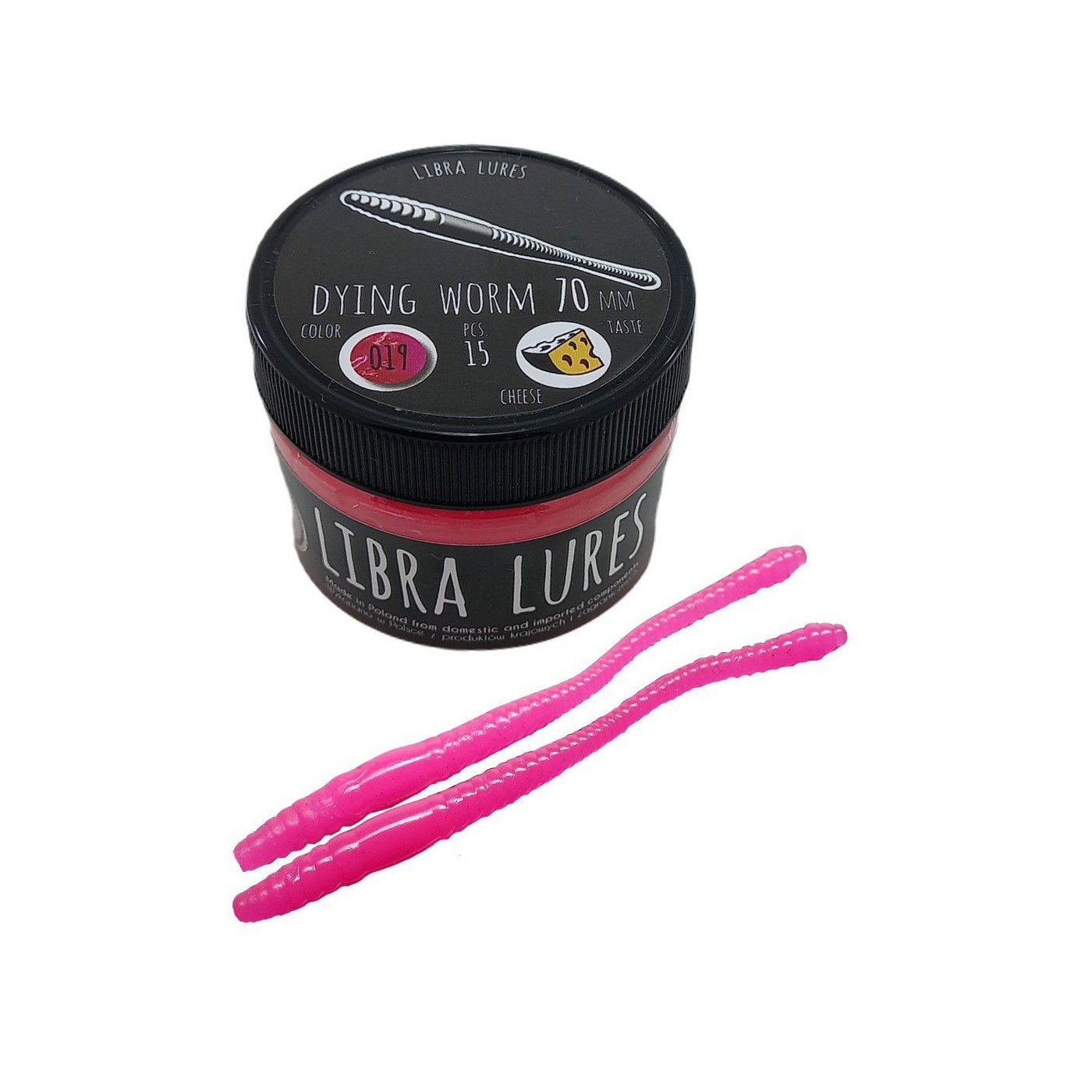 Przynęta gumowa Libra Lures Dying Worm 019 Hot Pink